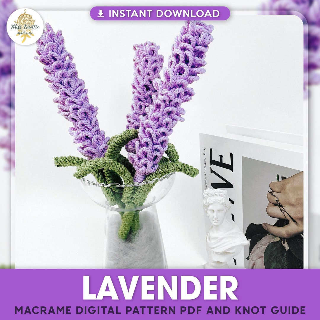 MACRAME LAVENDER PATTERN / Flower Pattern/ Spring Pattern/ Macrame ...