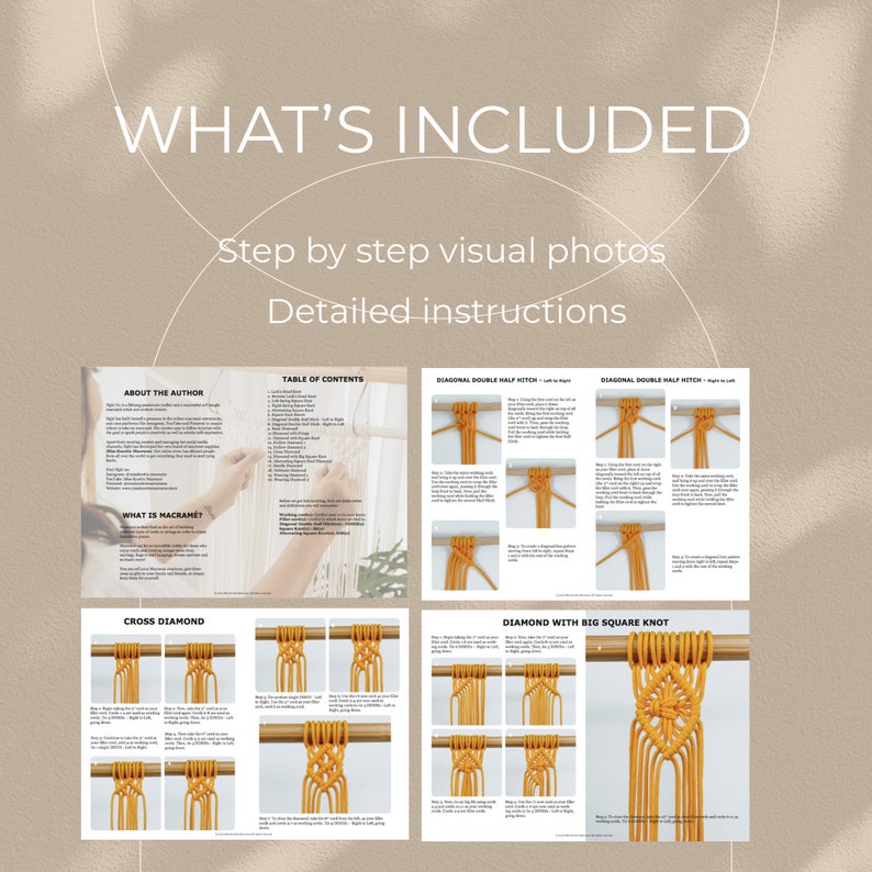 12 Macrame Diamond Patterns Guide PDF for Beginners/macrame - Etsy