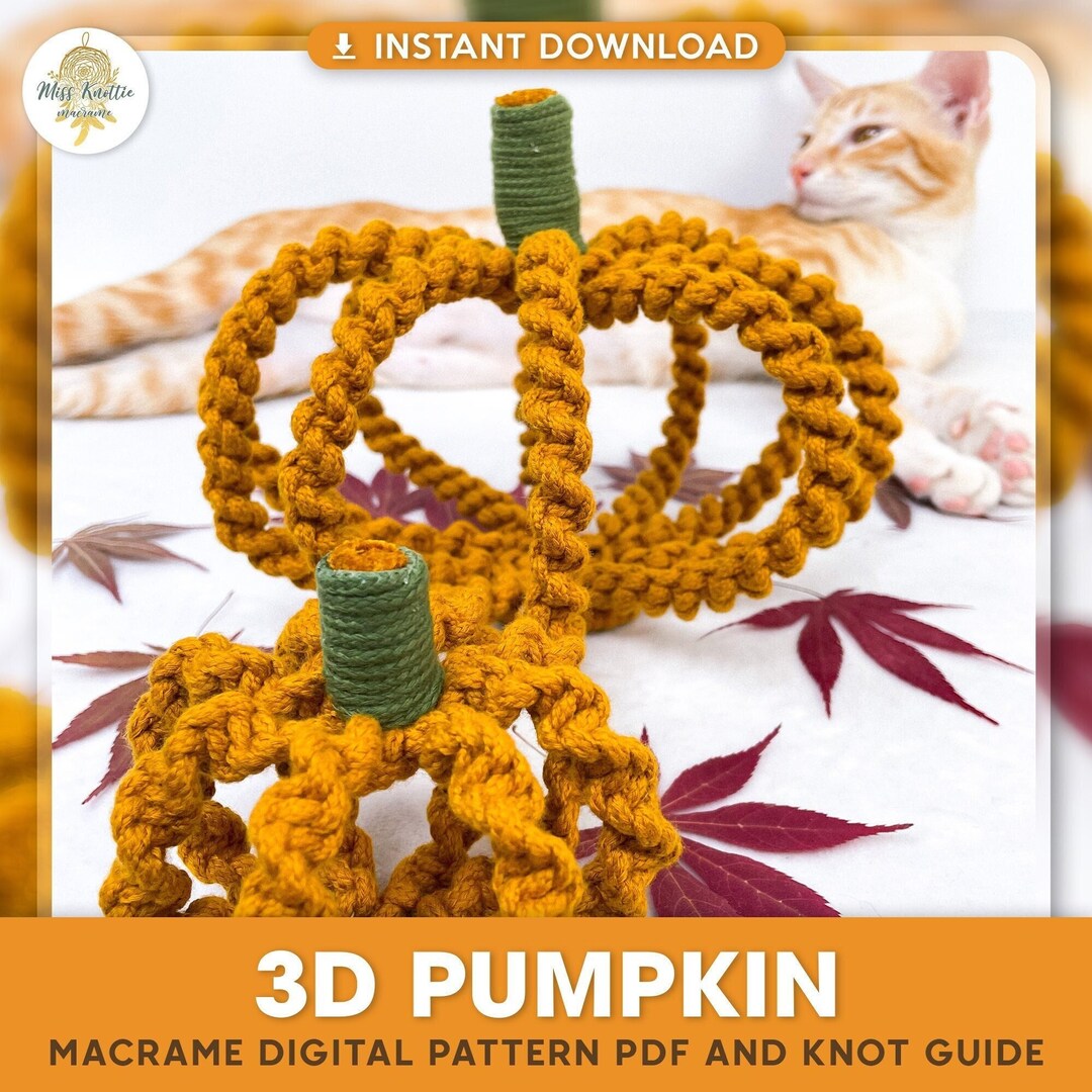 Macrame Pattern PDF Tutorial Digital Download Pumpkin: Beginner ...