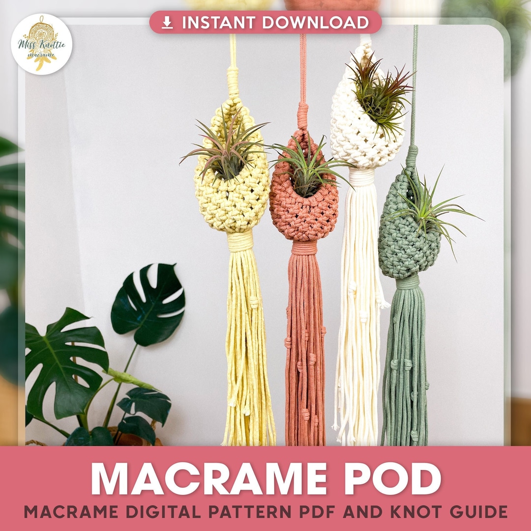 MACRAME POD Pattern / Plant Hanger/ Pot Holder / Macrame Tutorial / Wall Decor / How To ...