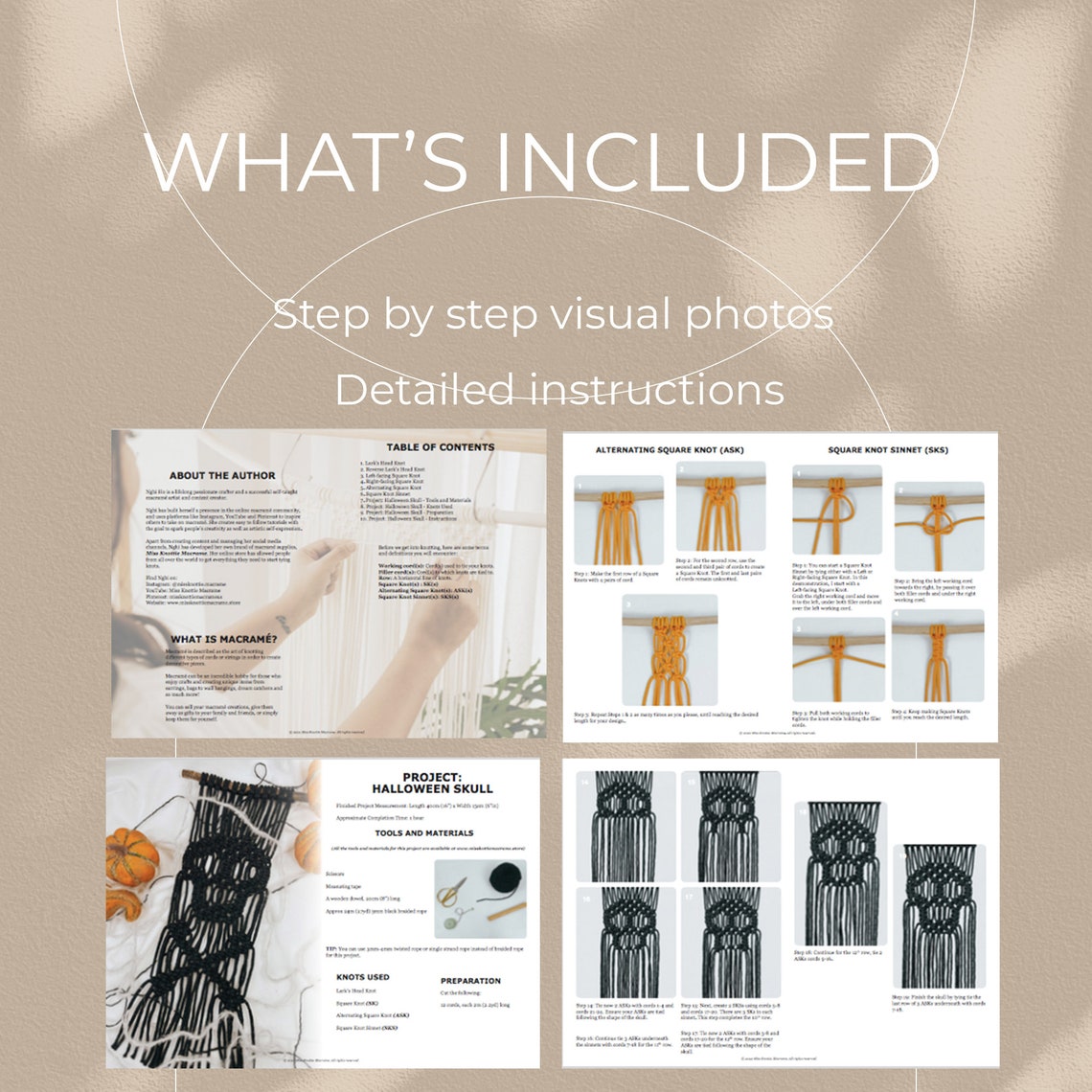 MACRAME PATTERN / Halloween Skull/ Halloween Decoration/ - Etsy
