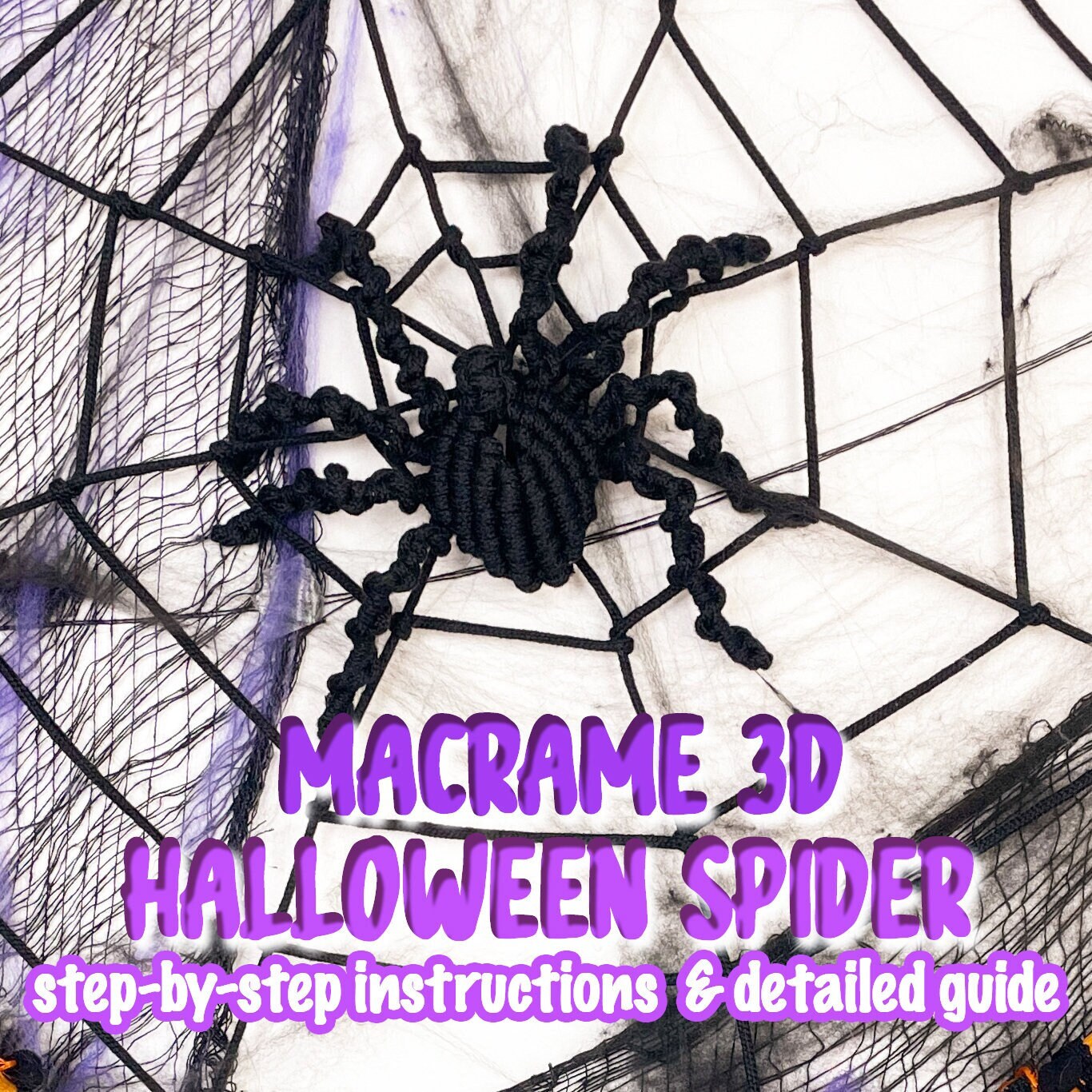 MACRAME 3D SPIDER/ Halloween 3D Spider Pattern/ Halloween - Etsy