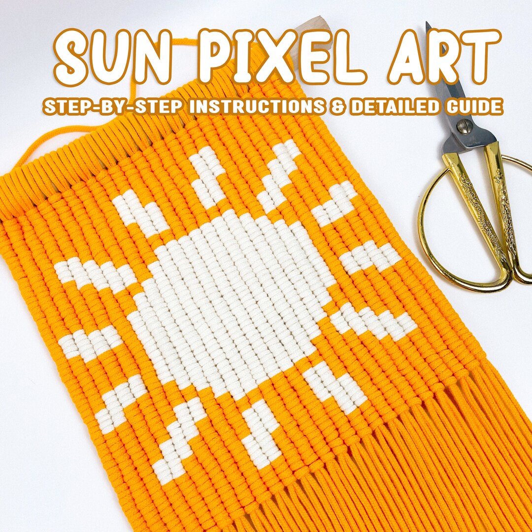 MACRAME PIXEL SUN Pattern / Macrame Pattern/ Macrame Guide / - Etsy