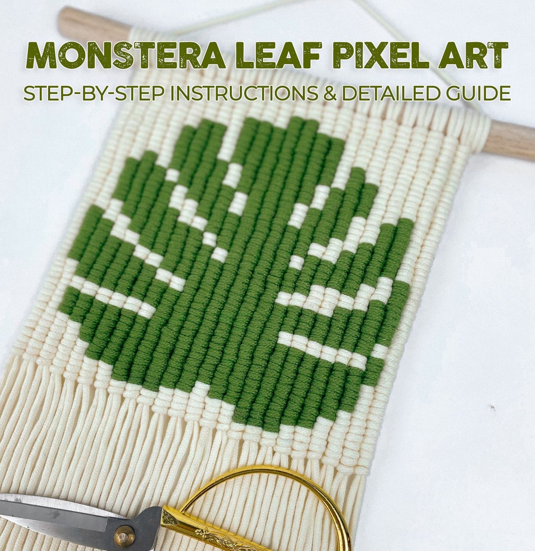 MACRAME PIXEL MONSTERA Pattern / Macrame Pattern/ Macrame - Etsy