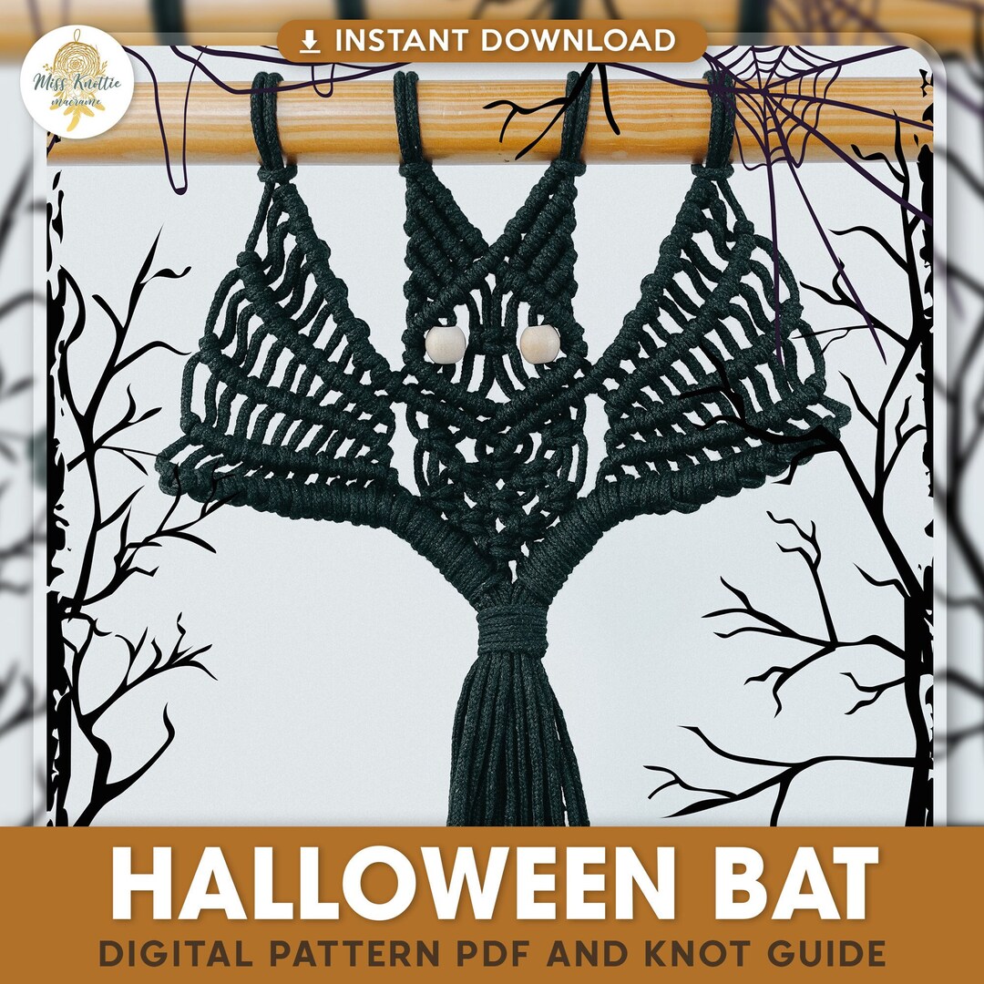 MACRAME PATTERN / Halloween Bat/ Halloween Decoration/ Thanksgiving ...