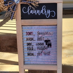 Laundry Room Decor, Washboard Sign, Laundry Schedule, Farmhouse Decor ...