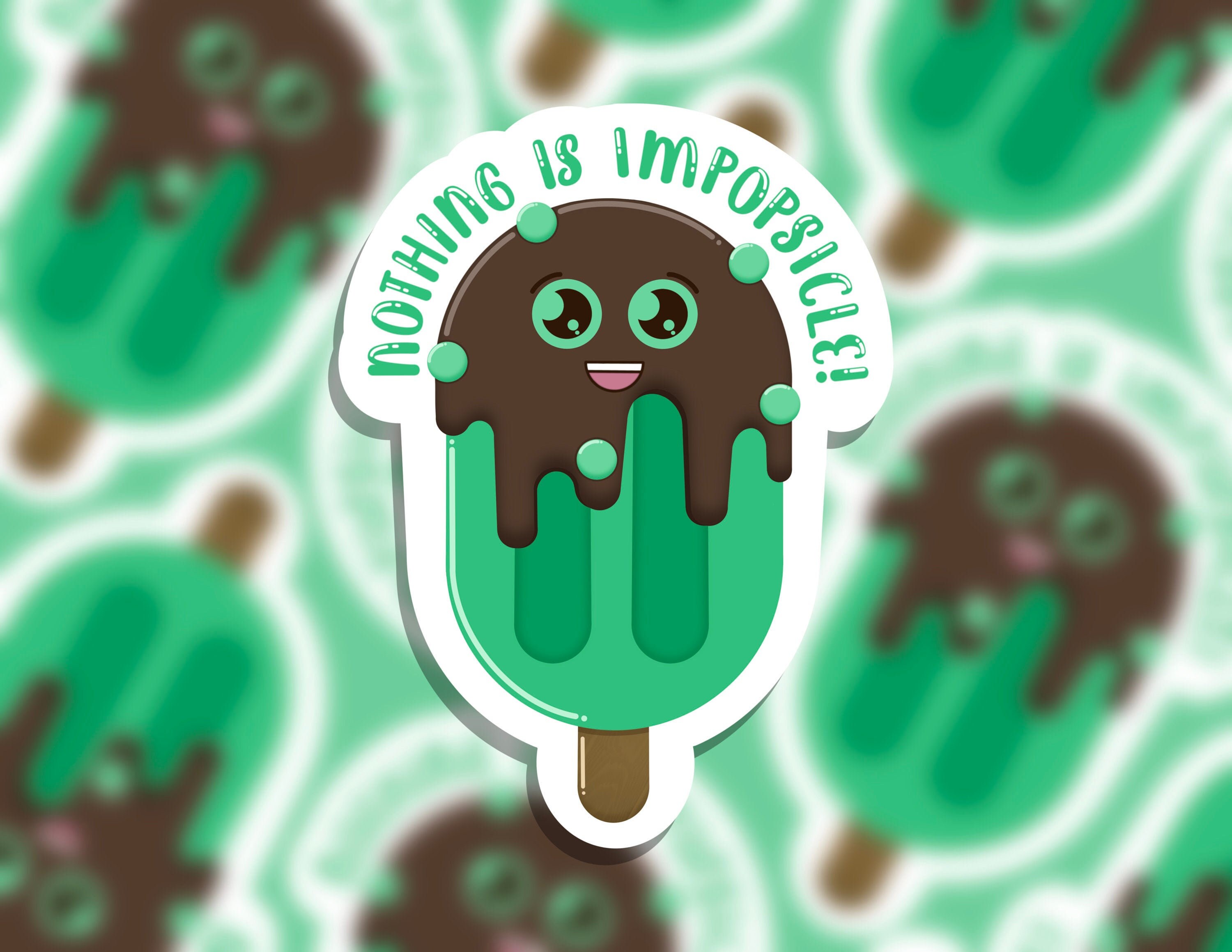 Kids' Crafts kawaii popsicle Cute popsicle sticker waterproof vinyl ...