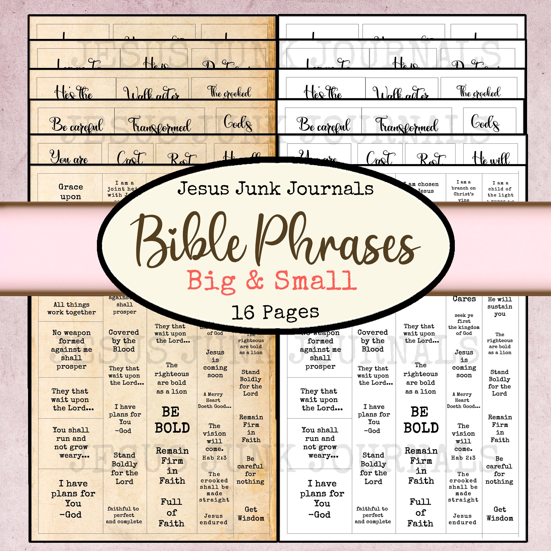 Bible Words, Big and Small for Junk Journals, Ephemera - Etsy