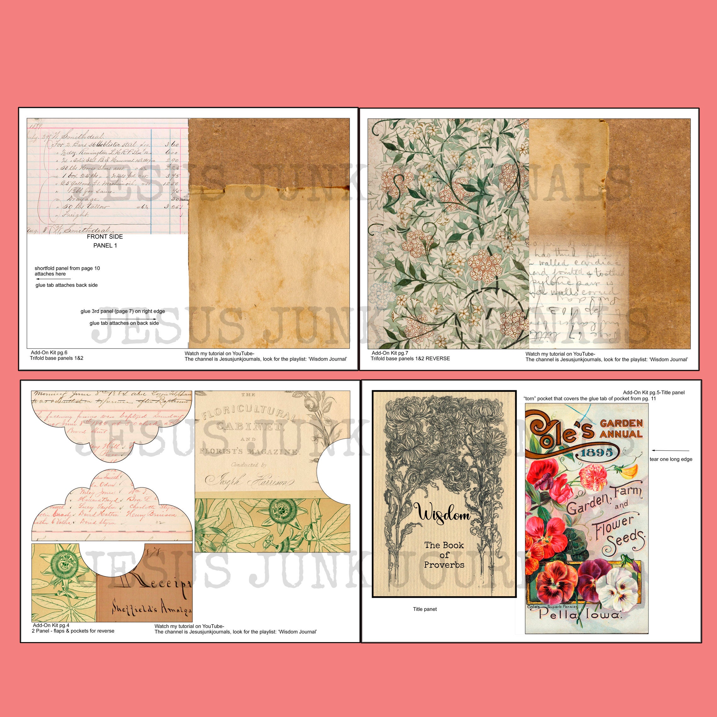 Wisdom Journal Add-on Kit Digital Kit of Pockets and Folds - Etsy