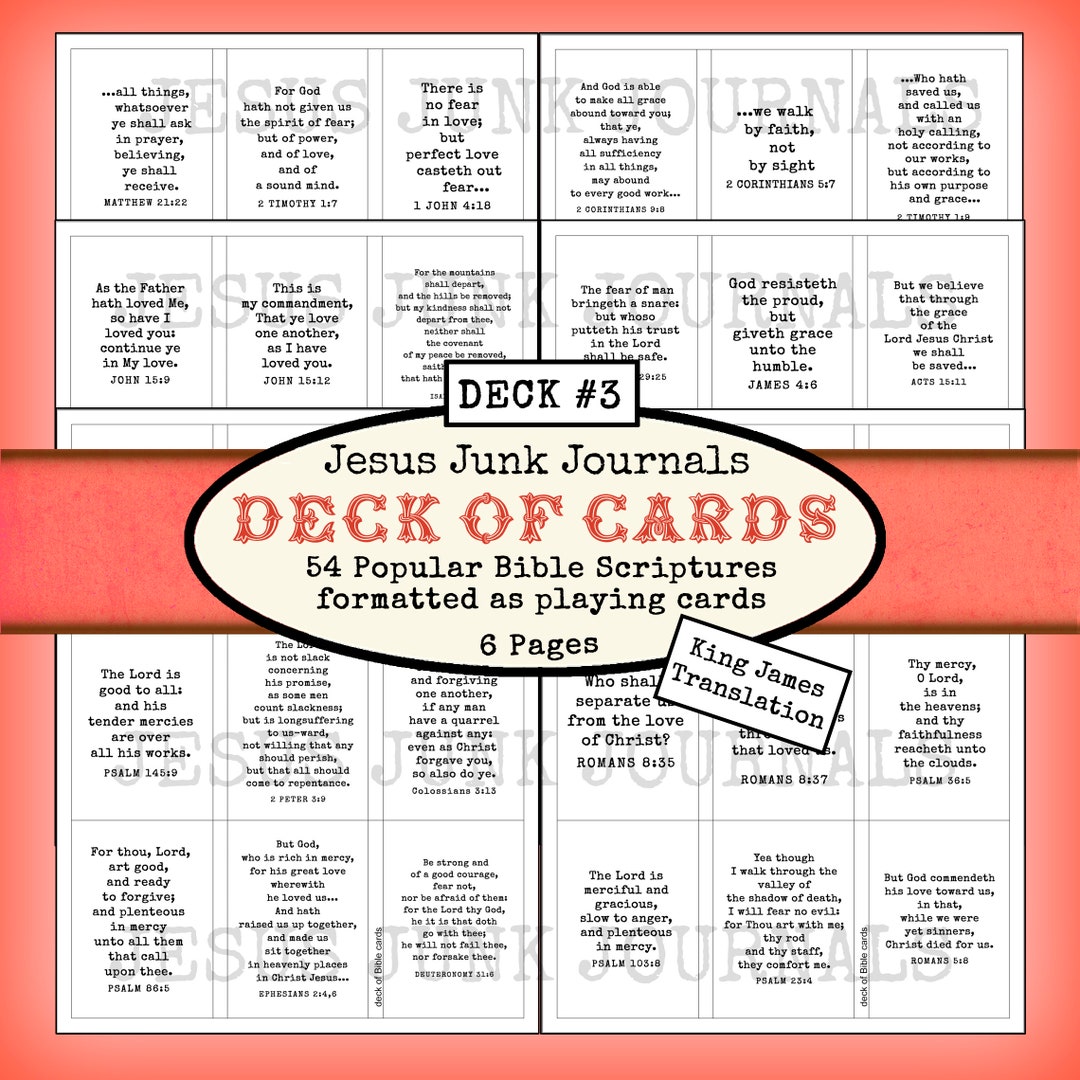Digital Deck of Cards 3 Featuring Popular Bible Scriptures, King James ...