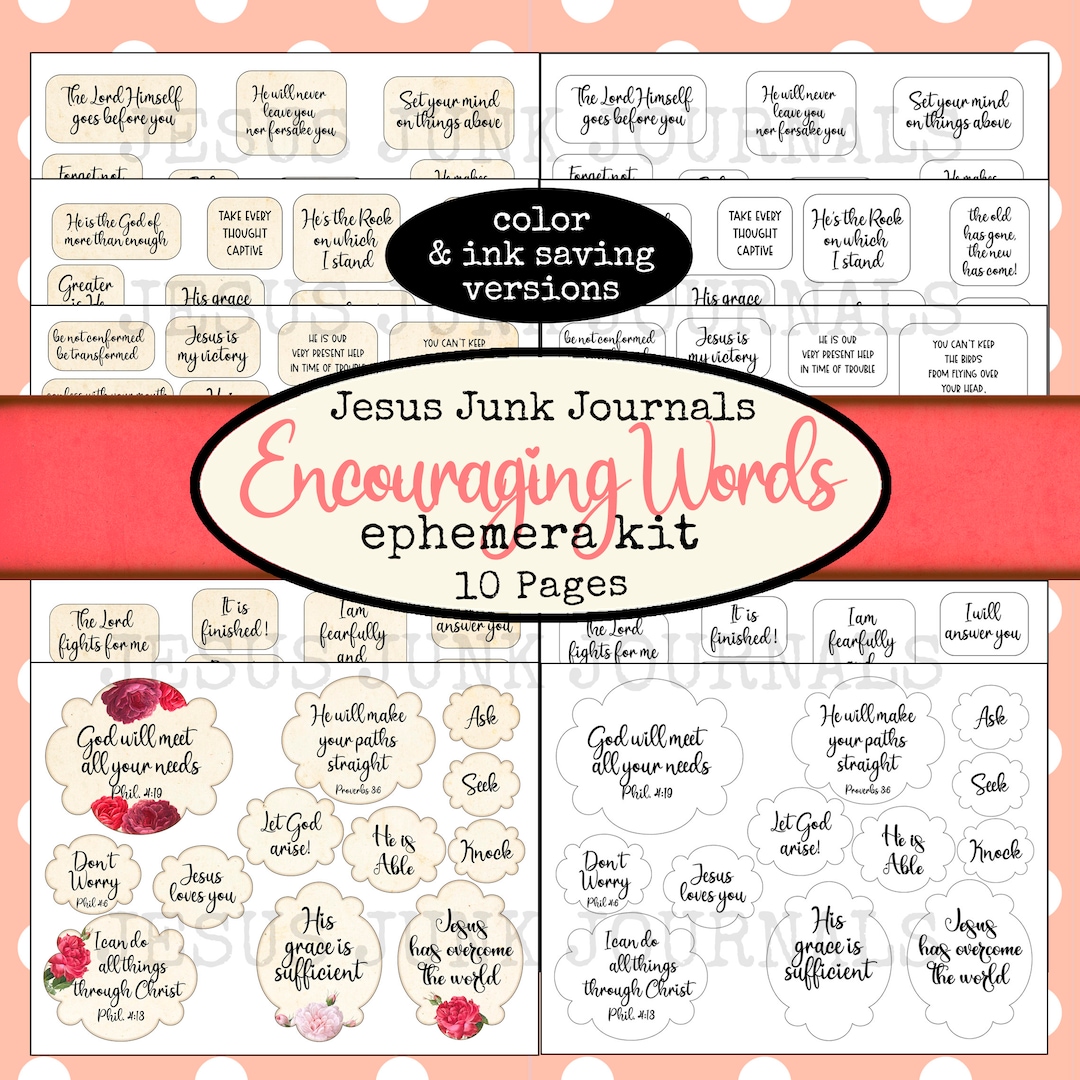 Encouraging Words Christian Ephemera, Inspirational Phrases - Etsy