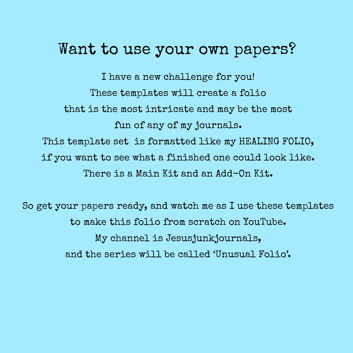 UNUSUAL FOLIO Templates Main Kit Digital Download Files - Etsy