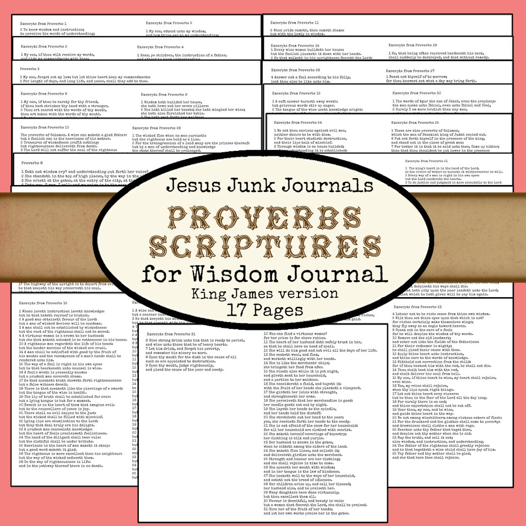 King James Proverbs Excerpts for the Wisdom Journal - Etsy