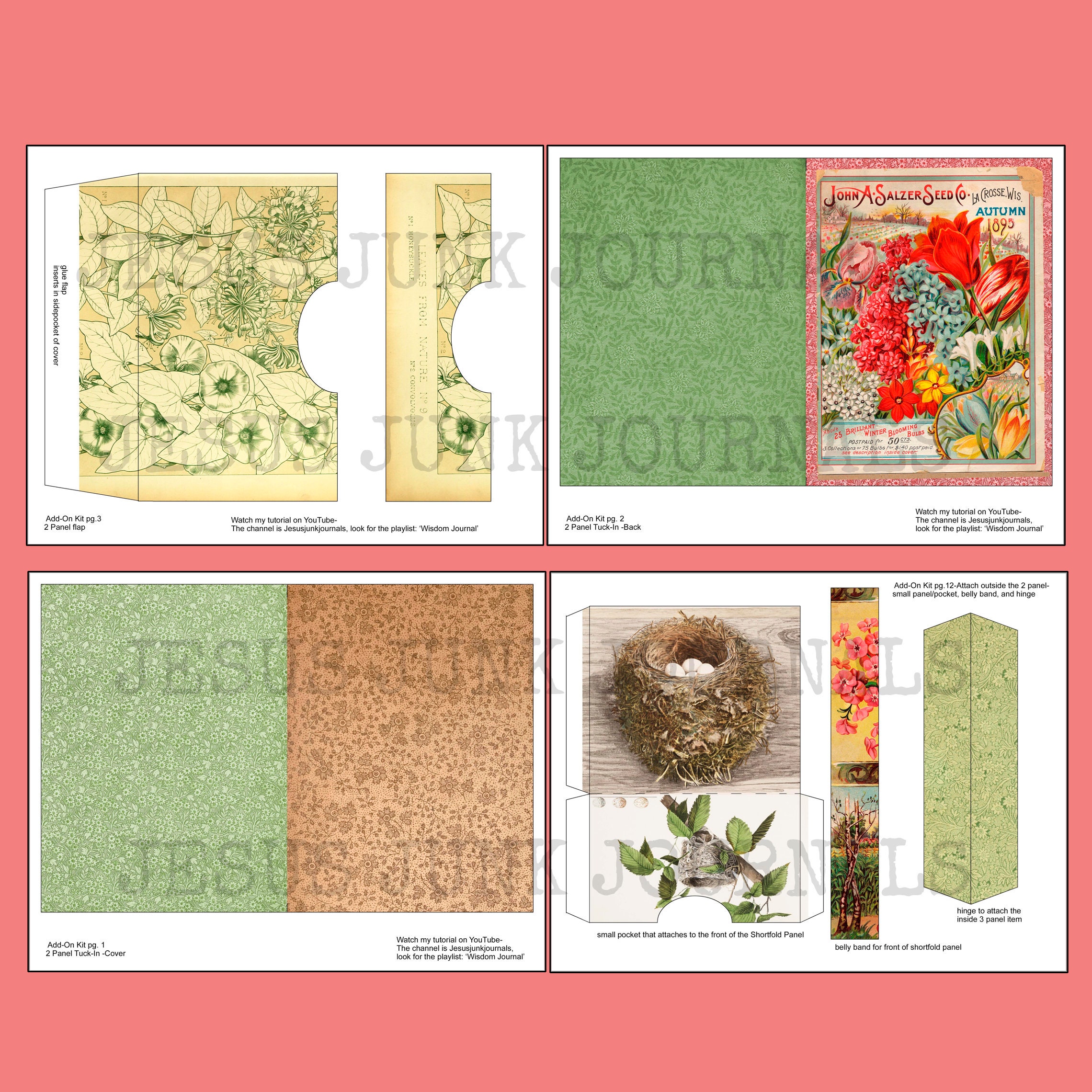 Wisdom Journal Add-on Kit Digital Kit of Pockets and Folds - Etsy