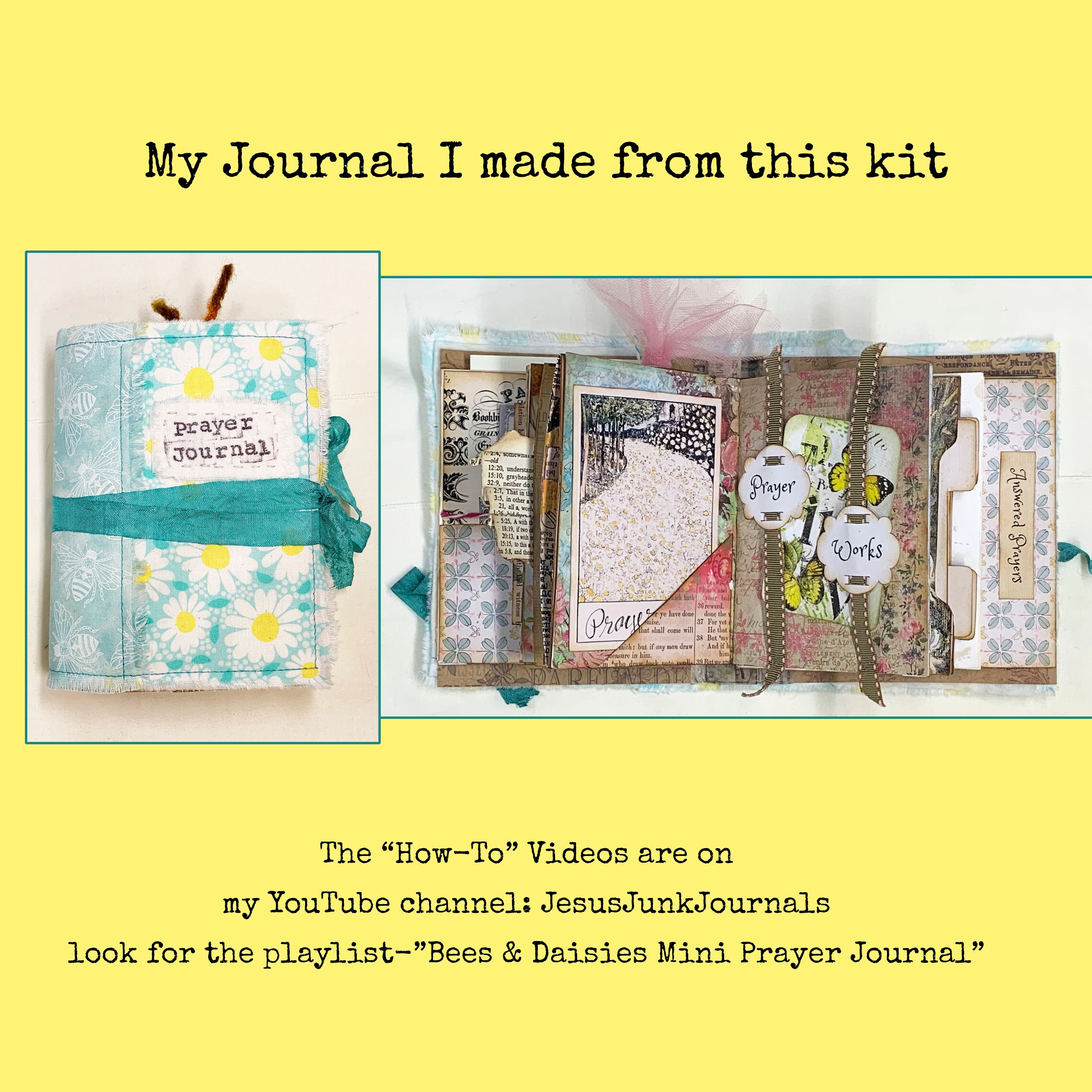 Bees and Daisies Mini Prayer Journal Digital Kit, Using File Folders - Etsy
