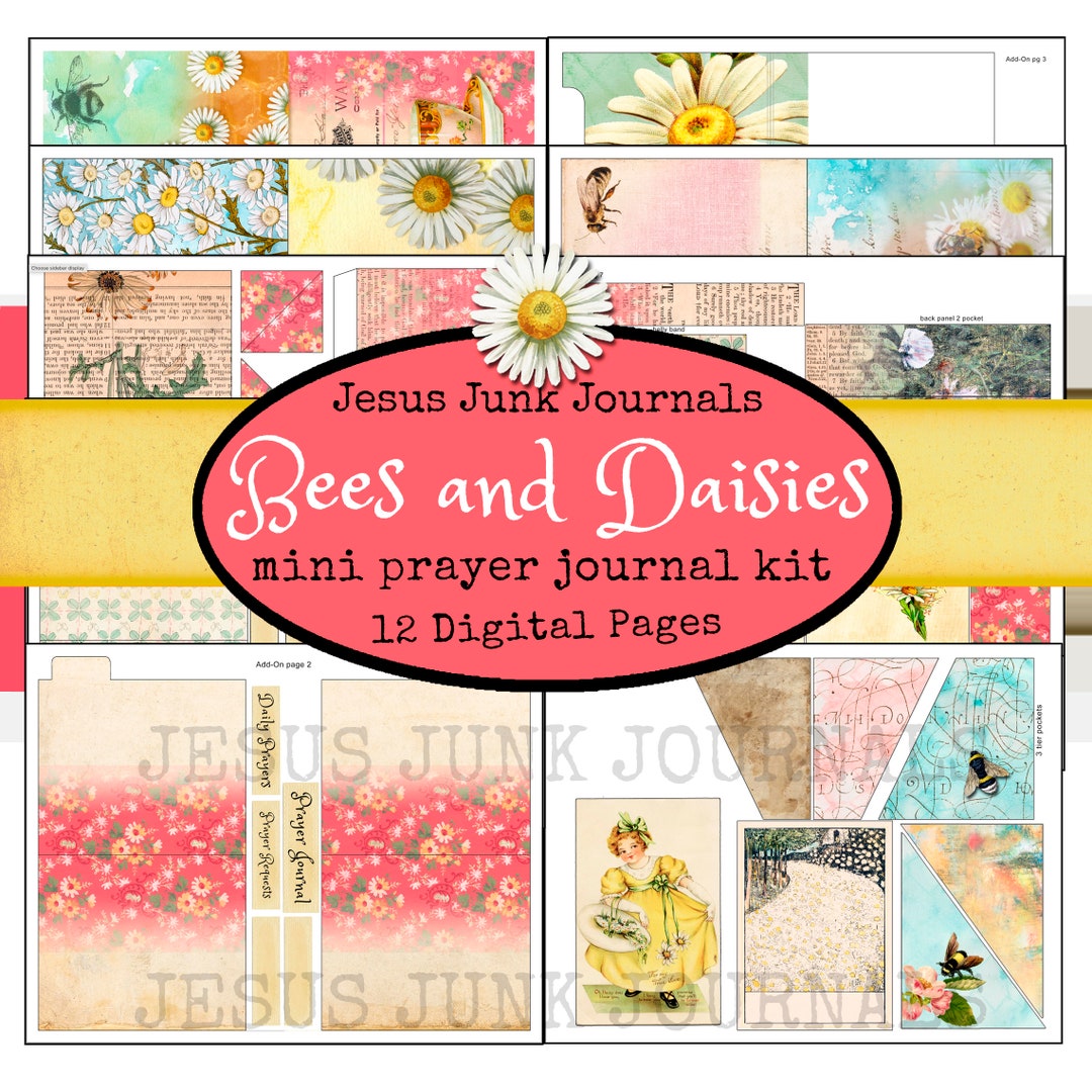 Bees and Daisies Mini Prayer Journal Digital Kit, Using File Folders - Etsy