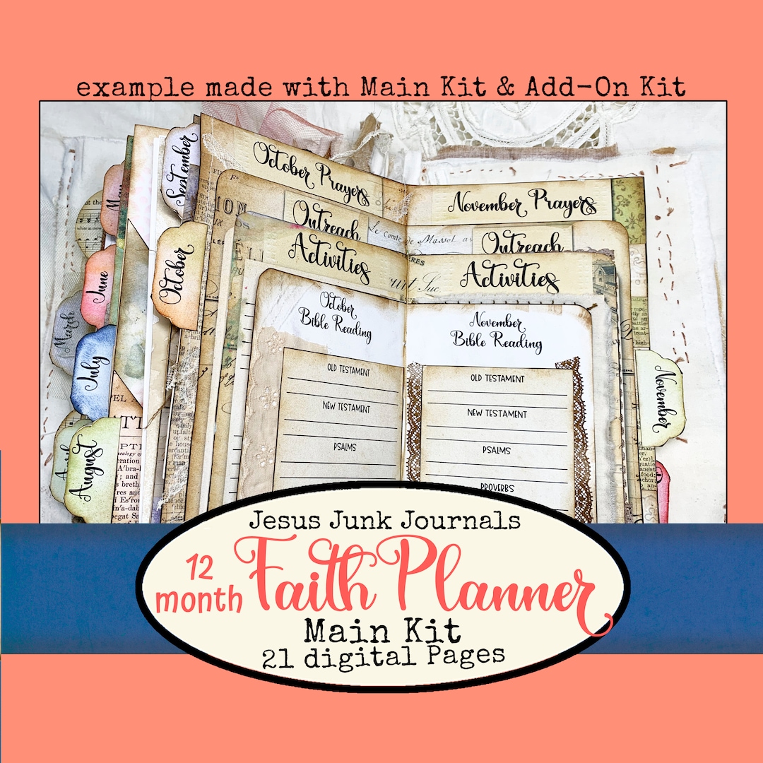 Faith Planner-main Kit, 12 Month Planner, Keep Yourself Spiritually On ...