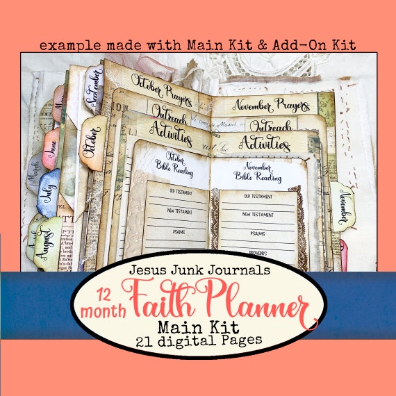 Faith Planner-main Kit 12 Month Planner Keep Yourself | Etsy
