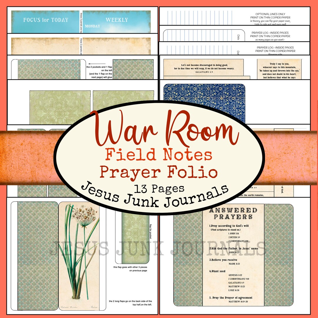 Prayer War Room Folio Add-on Kit Jesusjunkjournals Faith Bible Pam ...