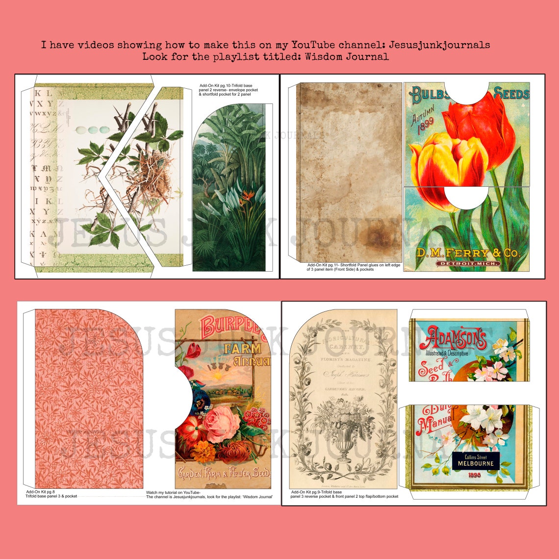 Wisdom Journal Add-on Kit Digital Kit of Pockets and Folds - Etsy