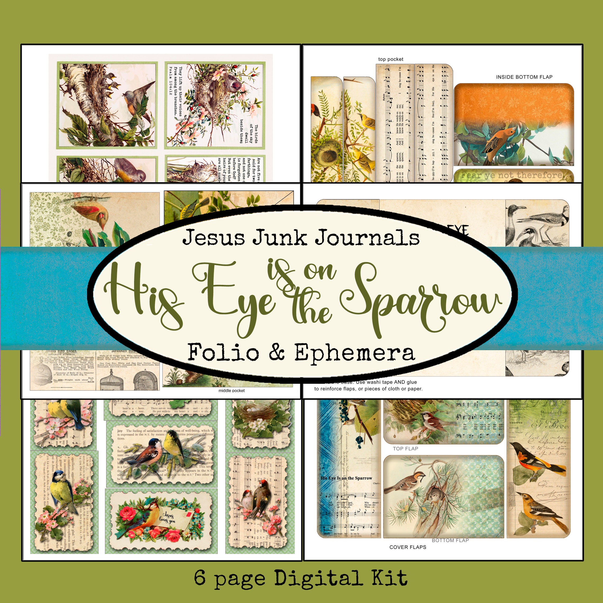 His Eye is on the Sparrow Folio and Ephemera Digital Kit - Etsy