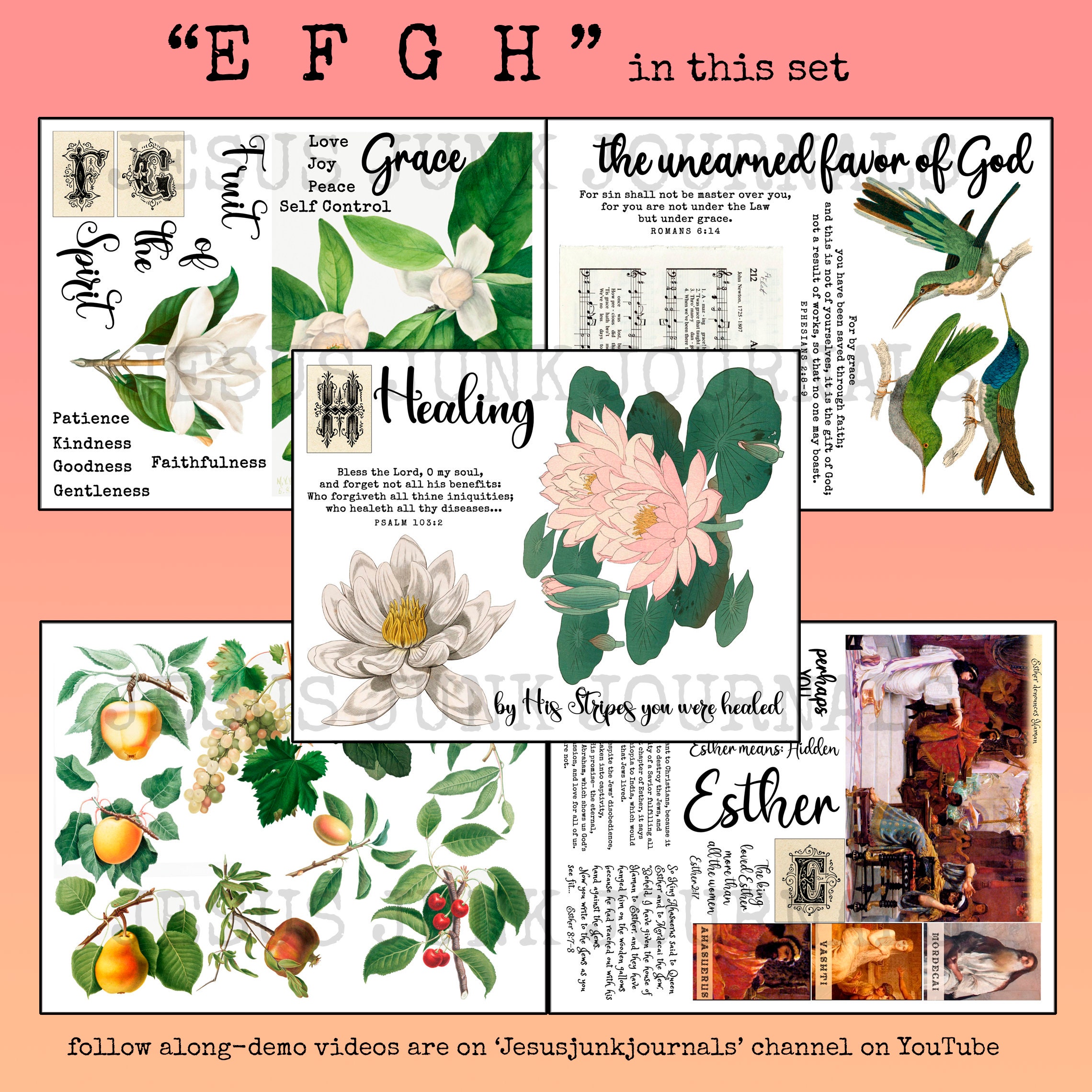 Jesus Art Journal Challenge Set #2 E-F-G-H, Set of Images and Prompts ...