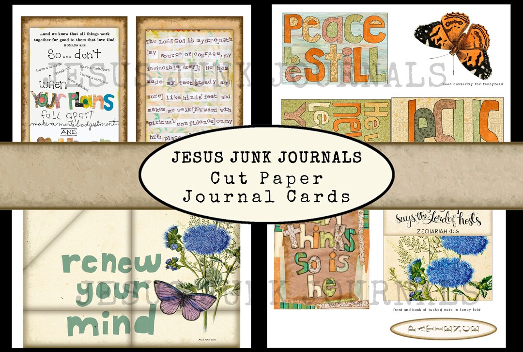 Cut Paper Journal Cards Featuring Hand Cut Paper and Faux Caligraphy ...