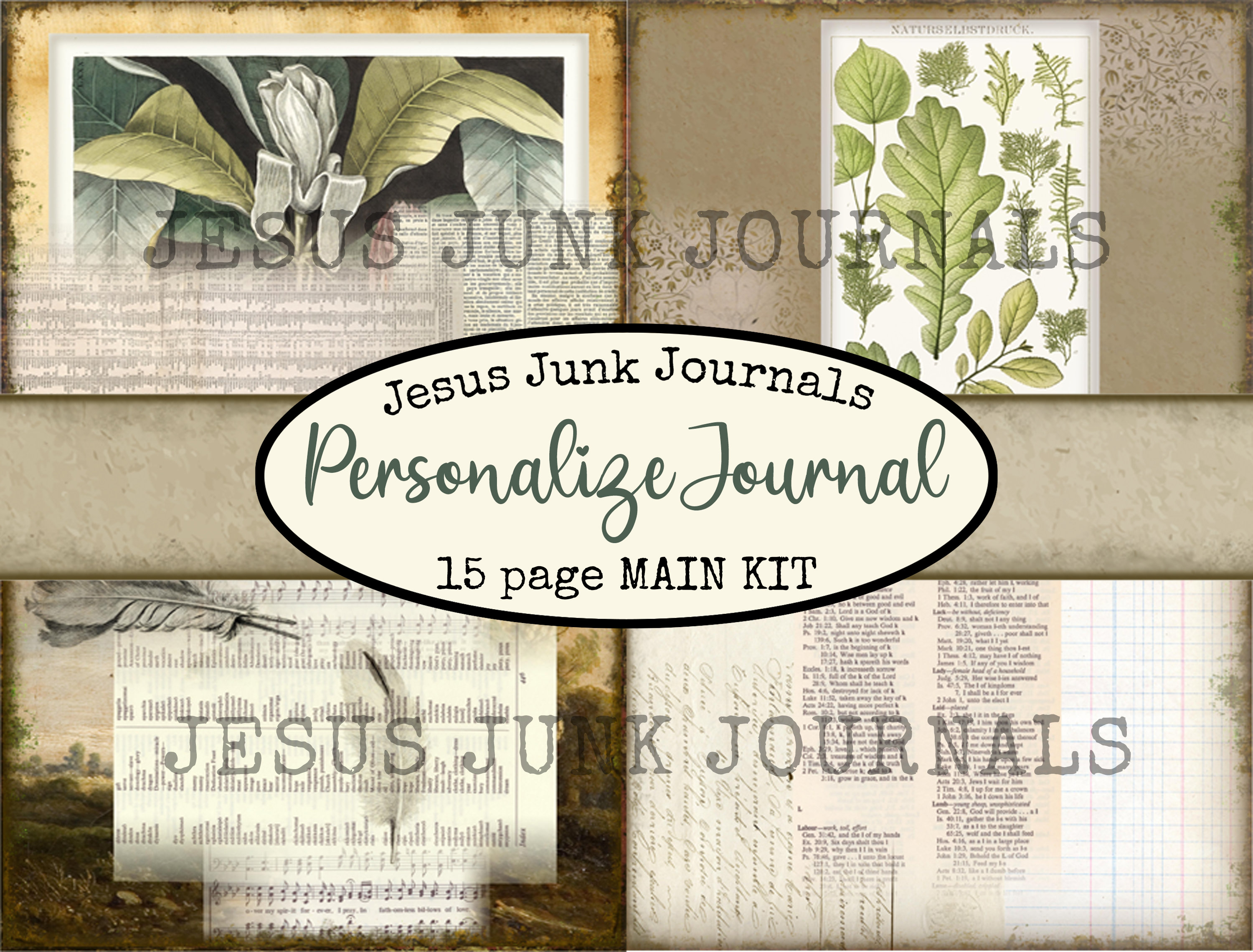PERSONALIZE Junk Journal MAIN KIT, Jesusjunkjournals, Pam Sledd, Jesus ...