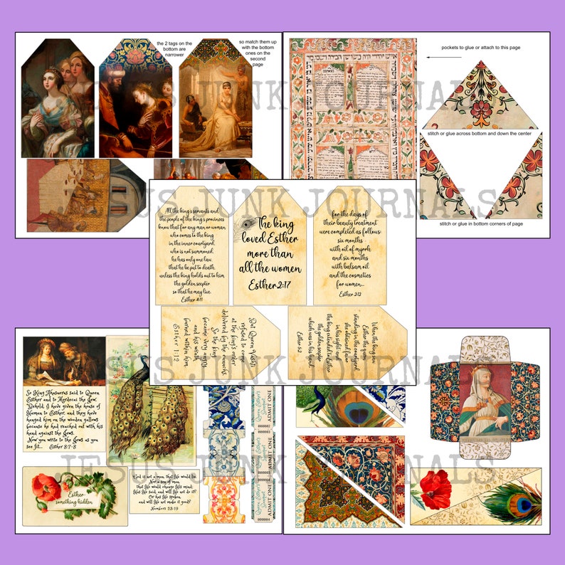 Book of Esther Add-on Kit, 19 Pages of Ephemera, Jesusjunkjournals ...