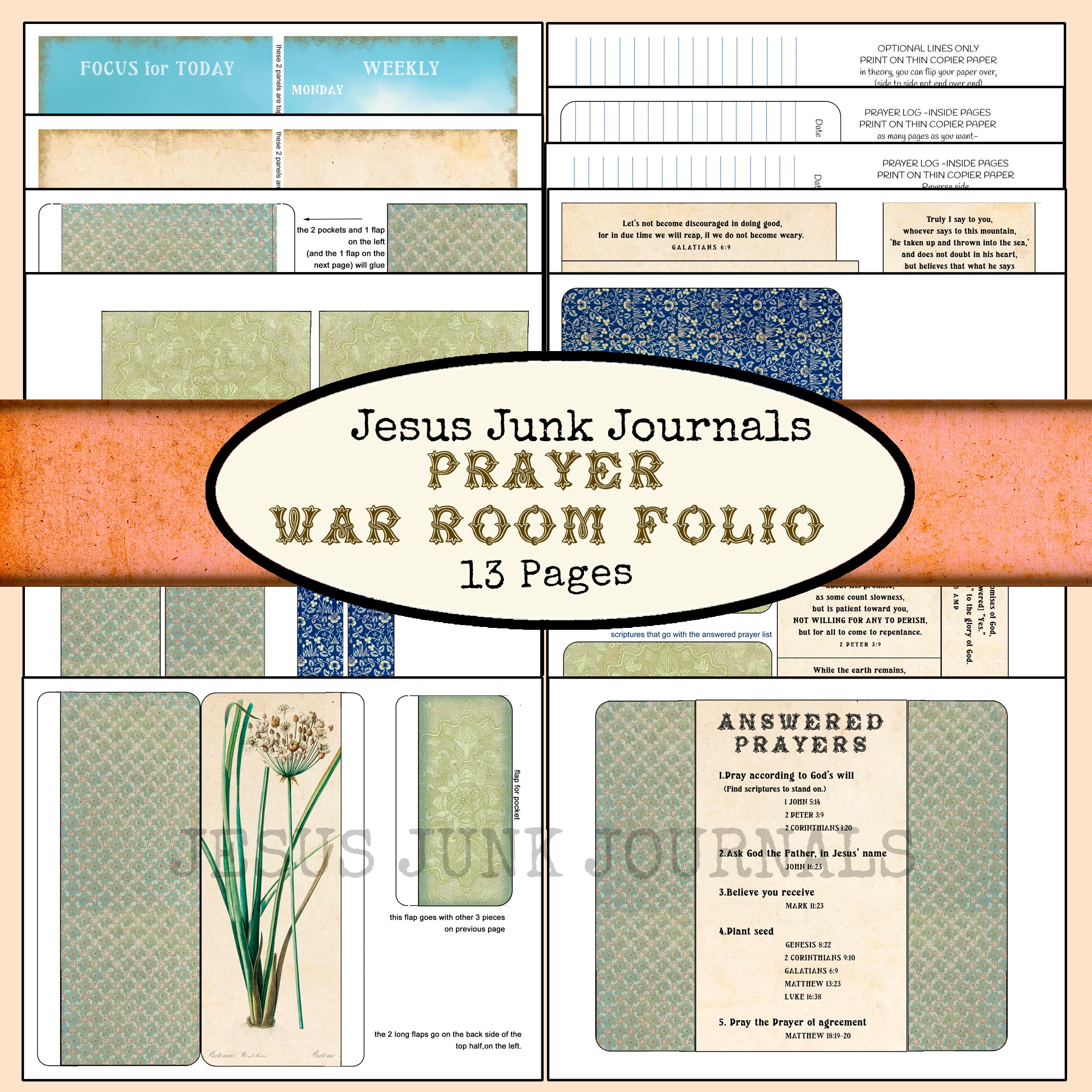 Prayer War Room Folio Add-on Kit Jesusjunkjournals Faith Bible - Etsy
