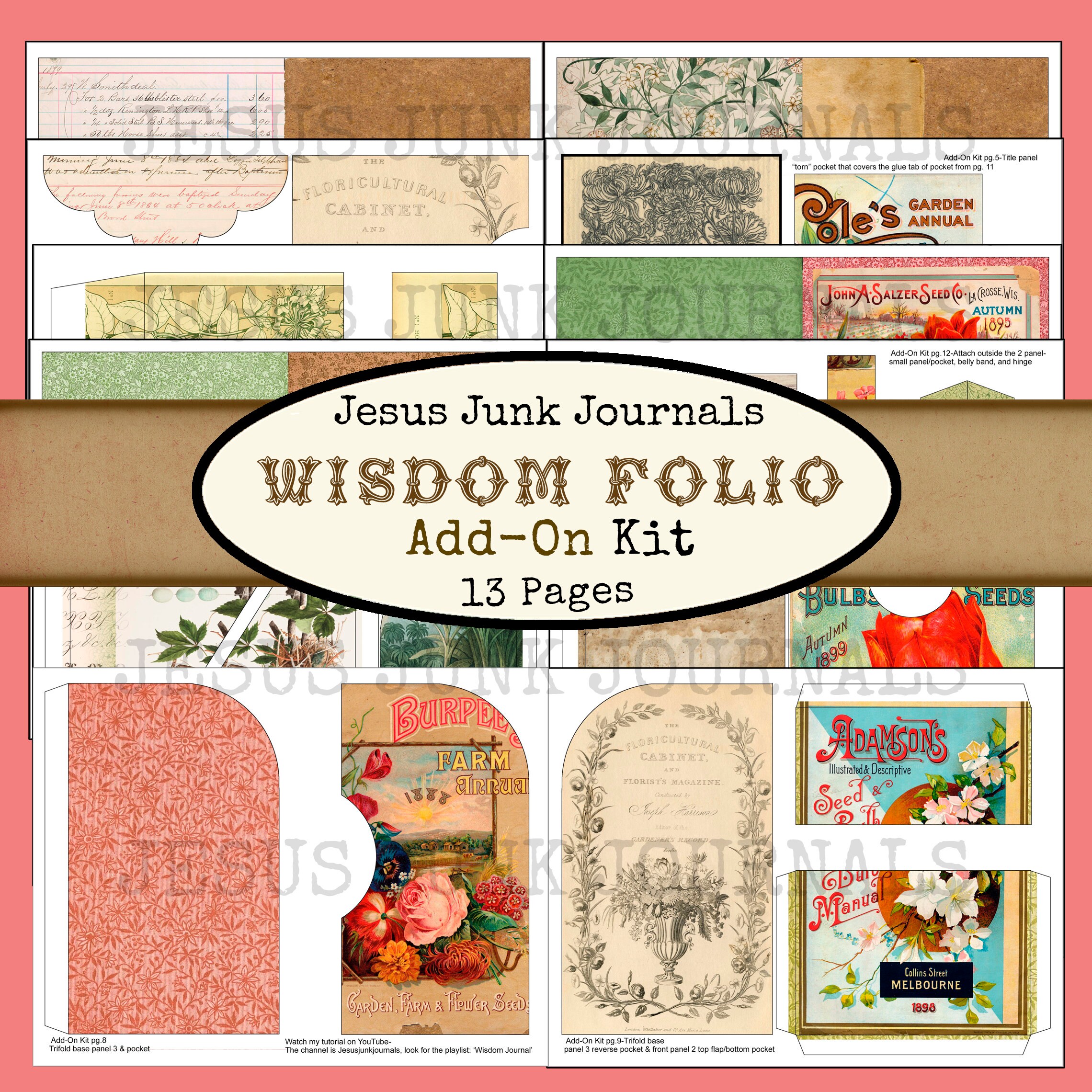 Wisdom Journal Add-on Kit Digital Kit of Pockets and Folds - Etsy