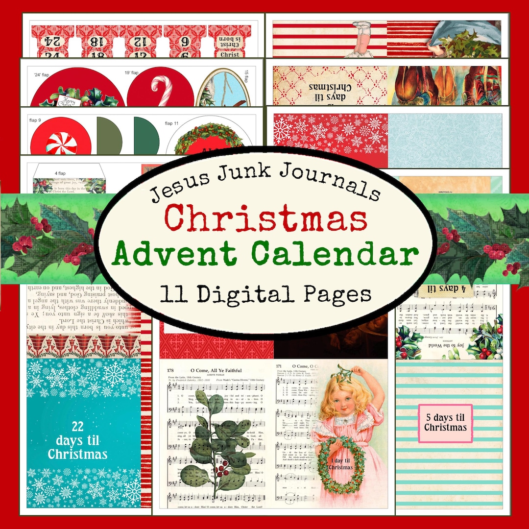 Christmas Advent Calendar Digital Kit, Count Down to Christmas ...