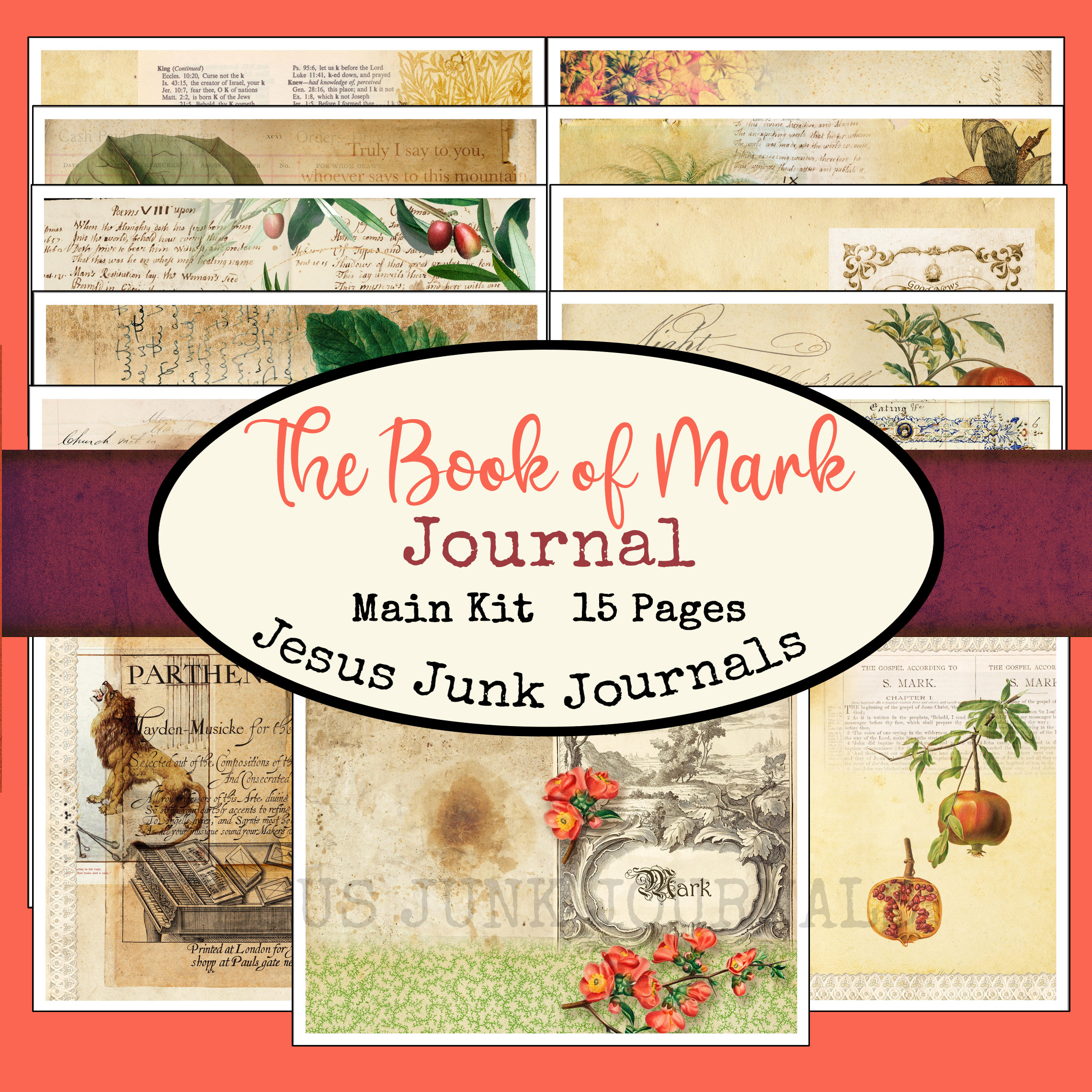 Book of Mark Junk Journal Digital Main Kit, Bible - Etsy