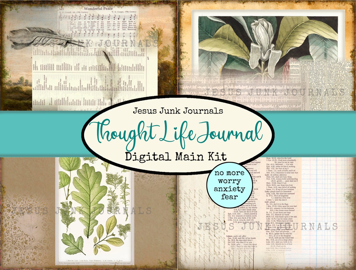 THOUGHT LIFE Digital Junk Journal Main Kit, Find Peace - Etsy