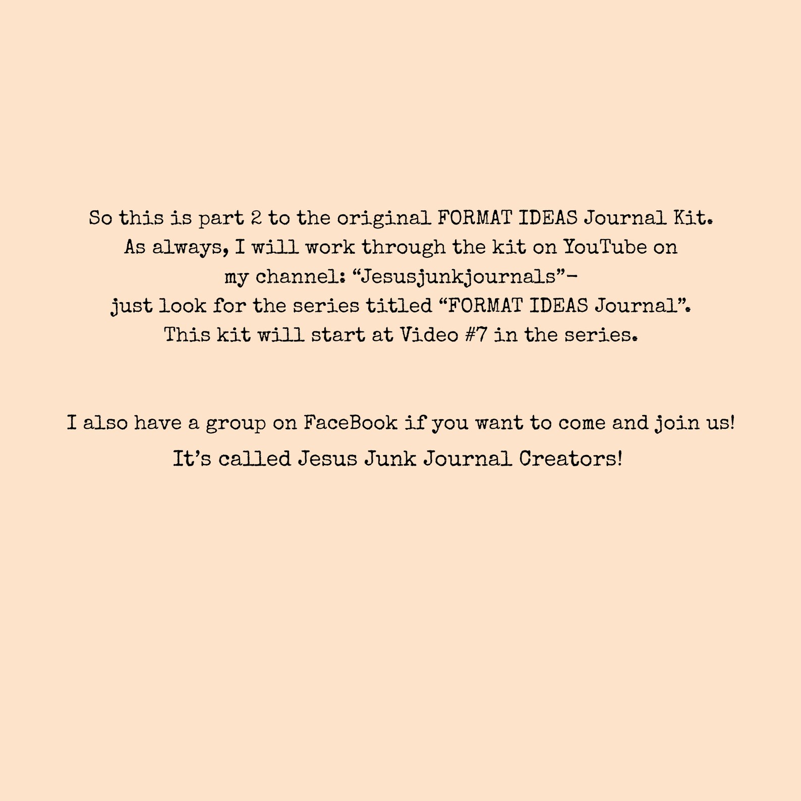 FORMAT IDEAS Journal Add-on Kit, Second Kit, Jesusjunkjournals, Junk ...