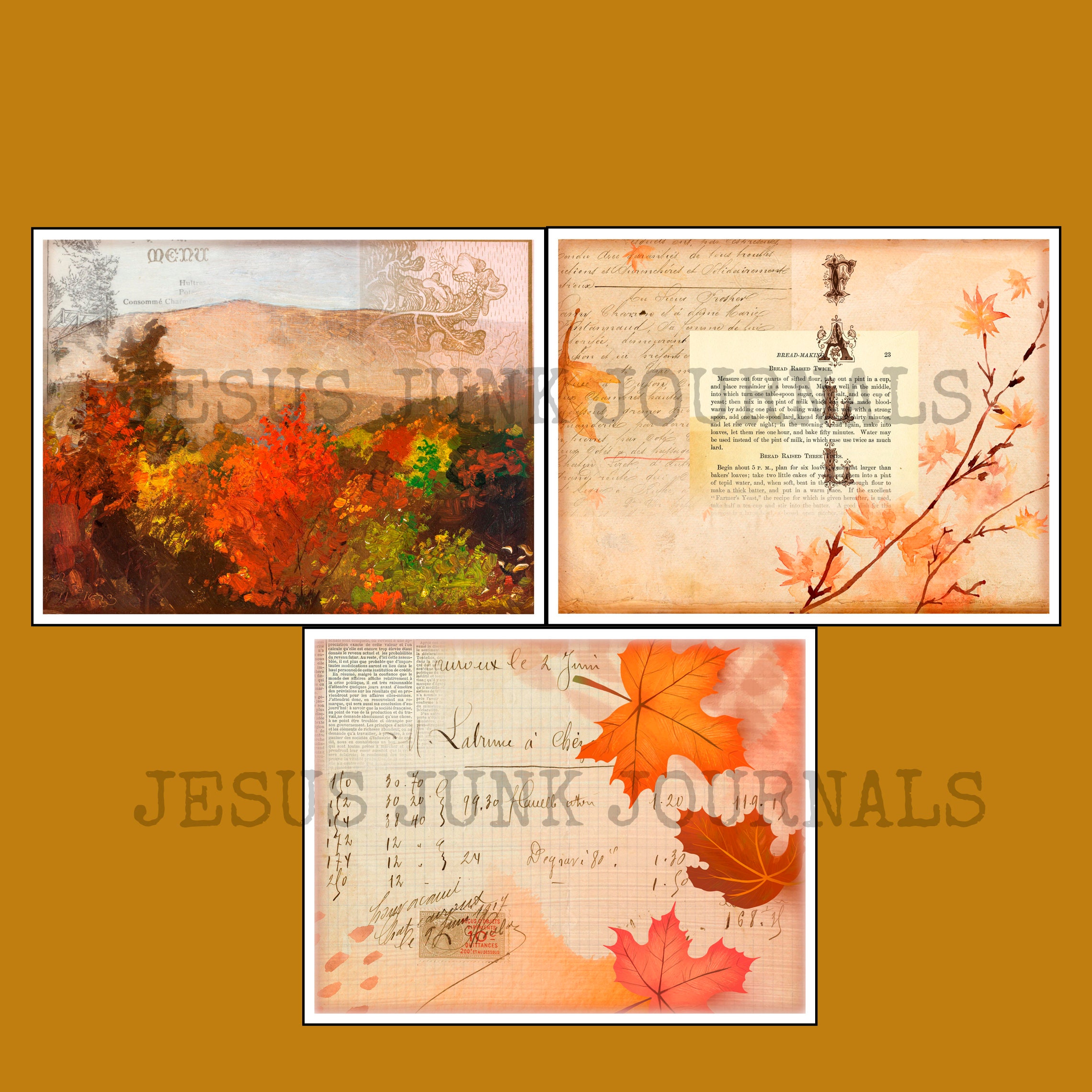 AUTUMN Junk Journal Digital Kit, Fall Pages and Ephemera - Etsy