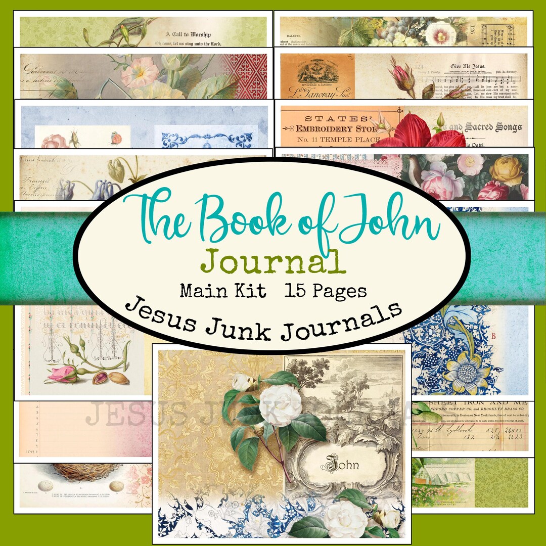 The Book of John Journal Main Kit, Digital Junk Journal ...
