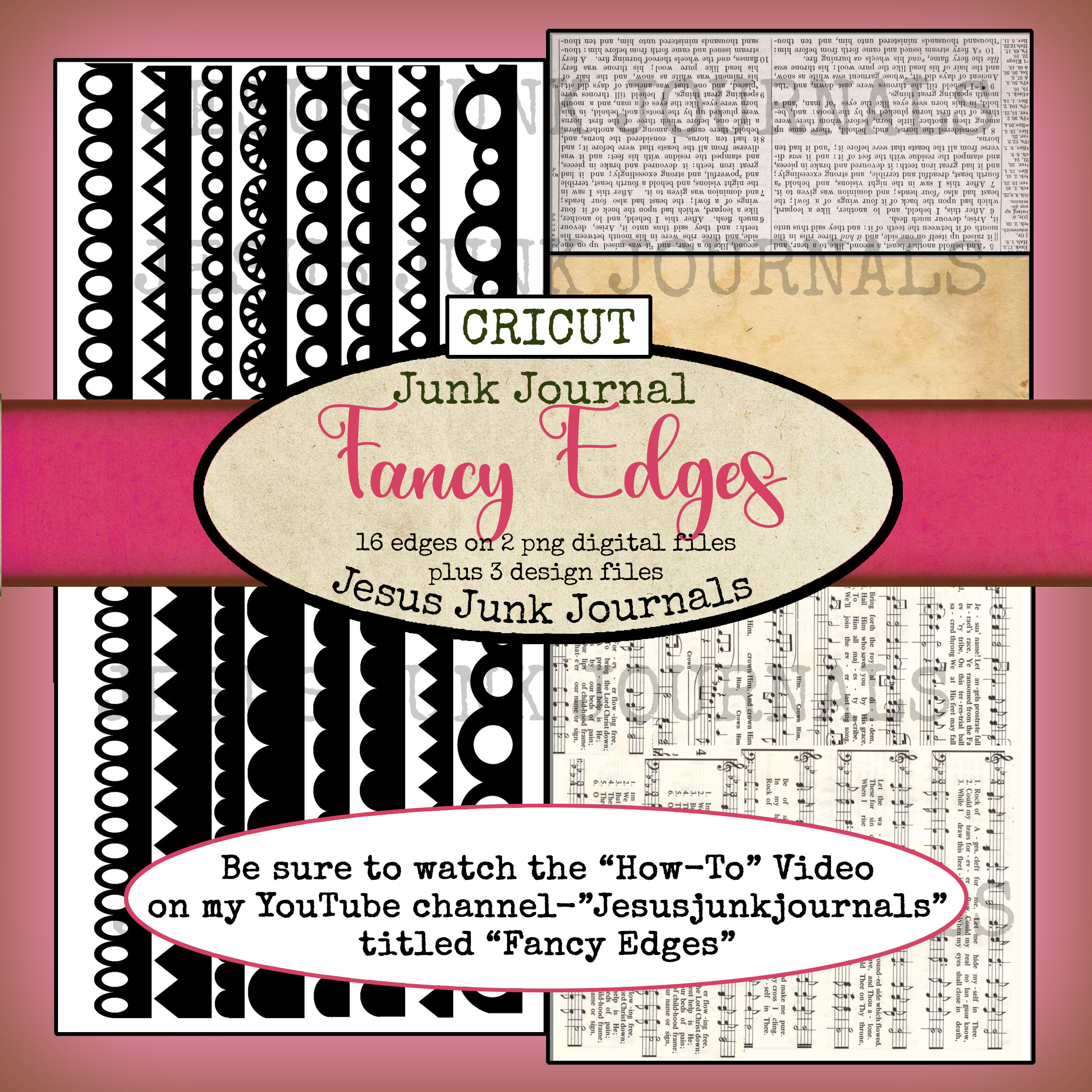 Cricut Files for Junk Journal Fancy Edges, Png Files Plus Design Files ...