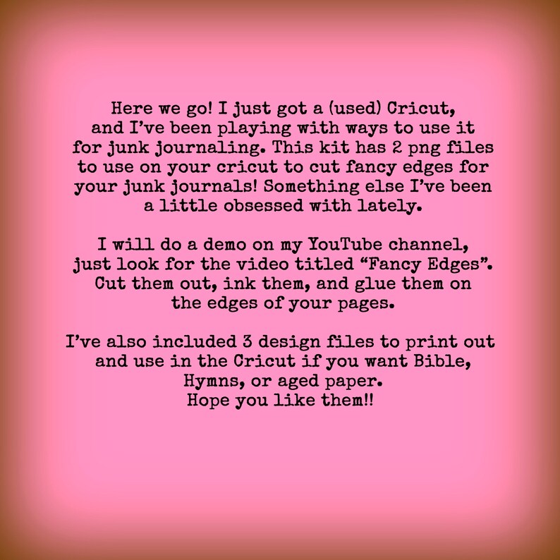 Cricut Files for Junk Journal Fancy Edges, Png Files Plus Design Files ...