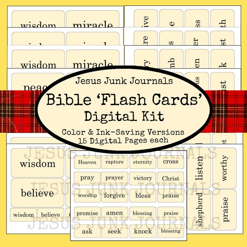 Bible Flash Cards for Junk Journals, Christian Ephemera, Digital Kit - Etsy