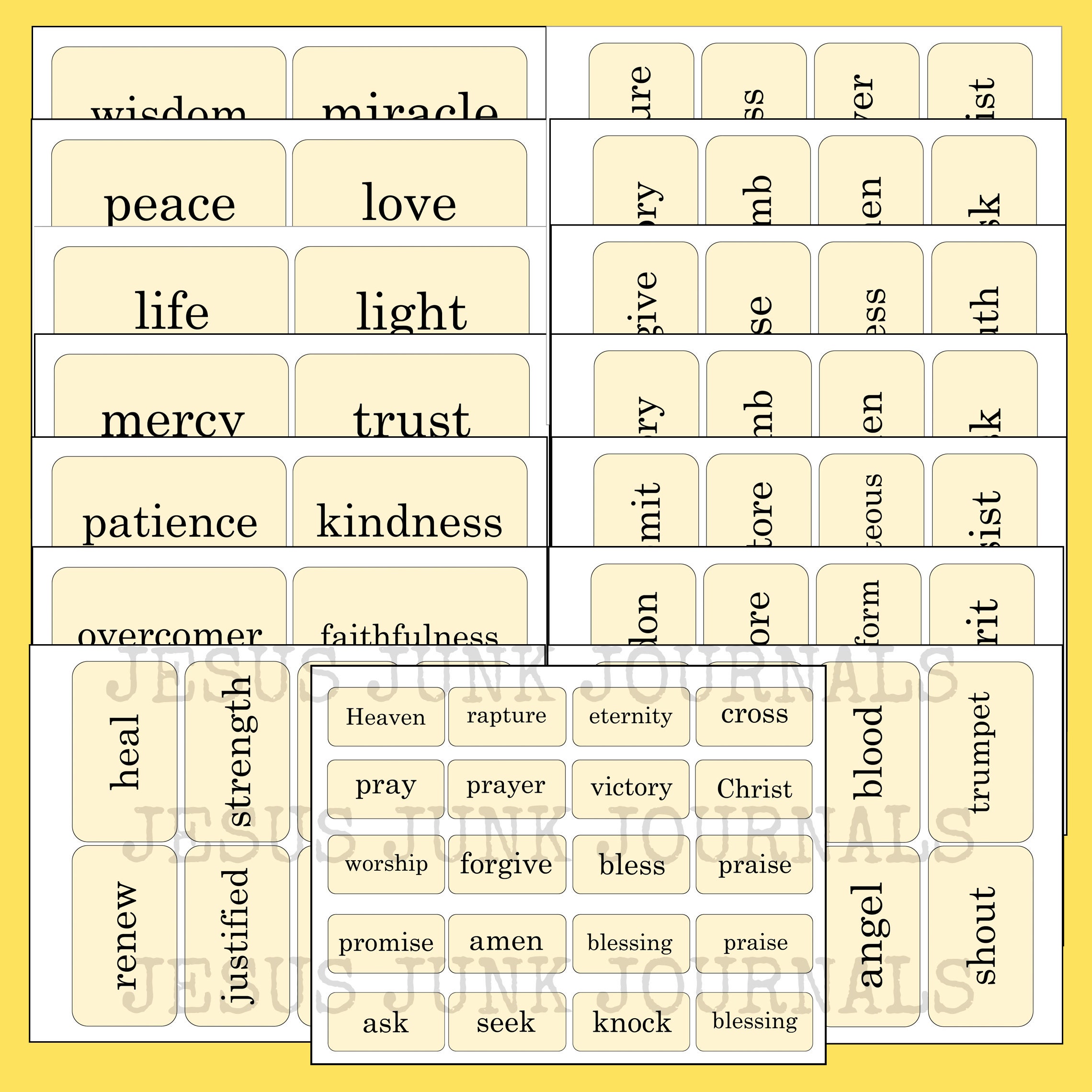 Bible Flash Cards for Junk Journals, Christian Ephemera, Digital Kit - Etsy