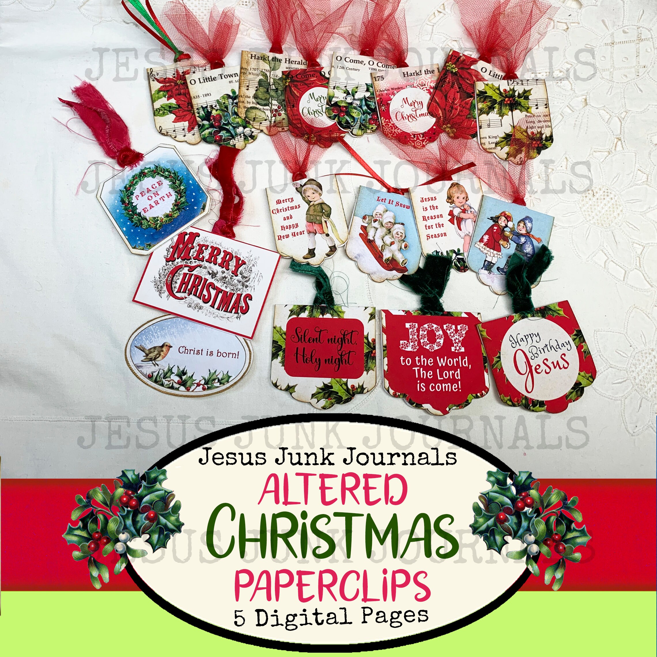 Christmas Altered Paperclips Digital Kit - Etsy