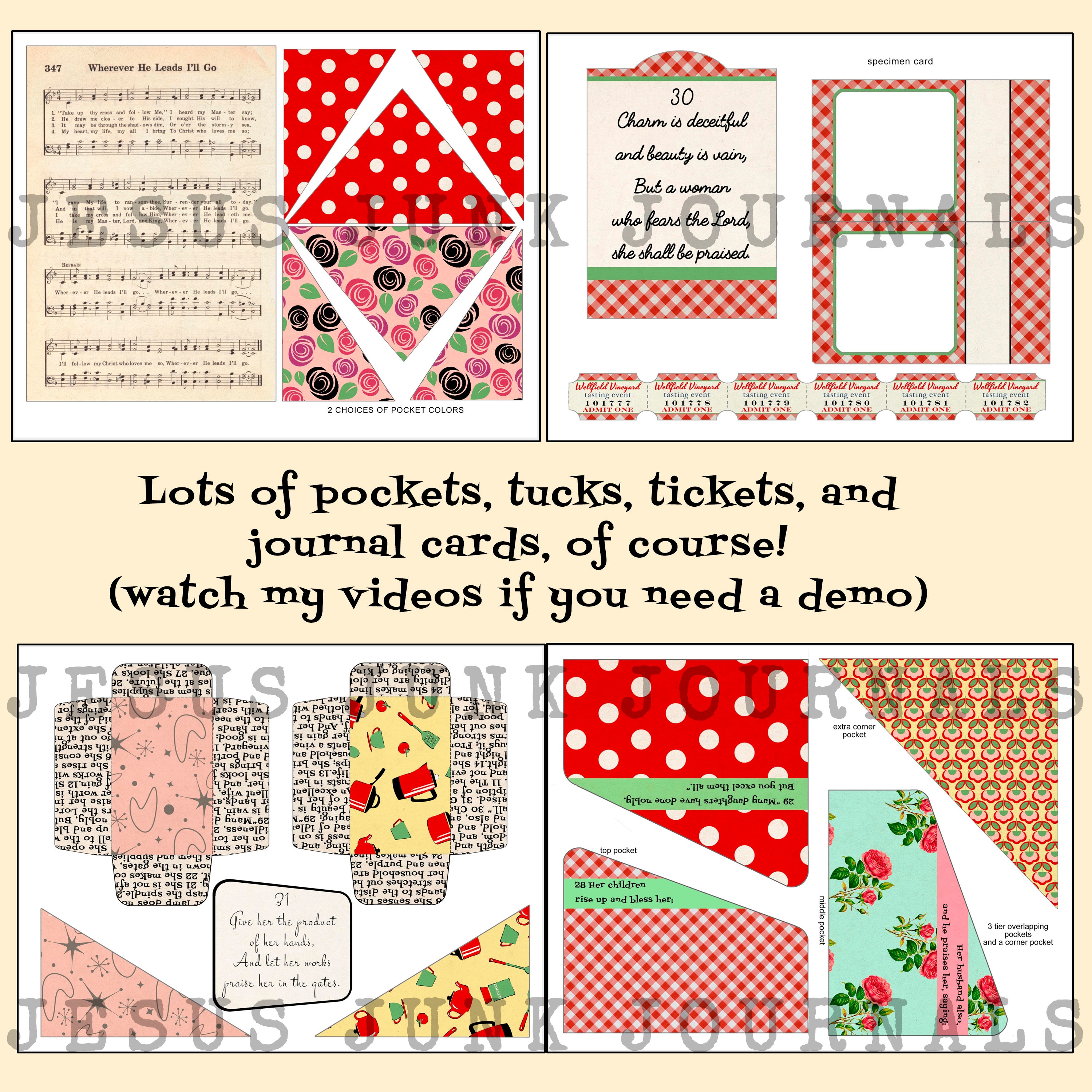 Proverbs 31 Woman Retro Style 21 Page Add-on Kit by Jesusjunkjournals ...