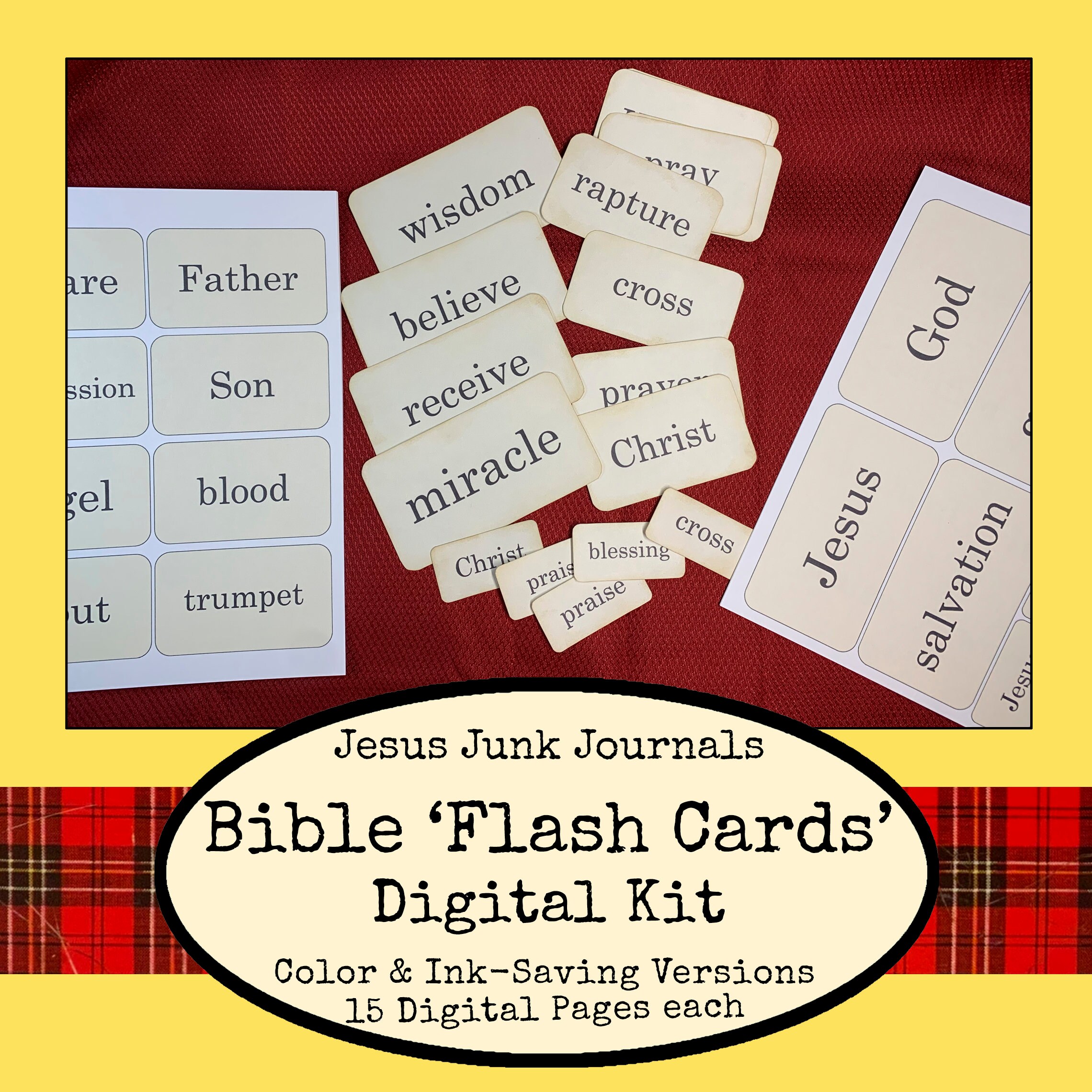 Bible Flash Cards for Junk Journals, Christian Ephemera, Digital Kit - Etsy