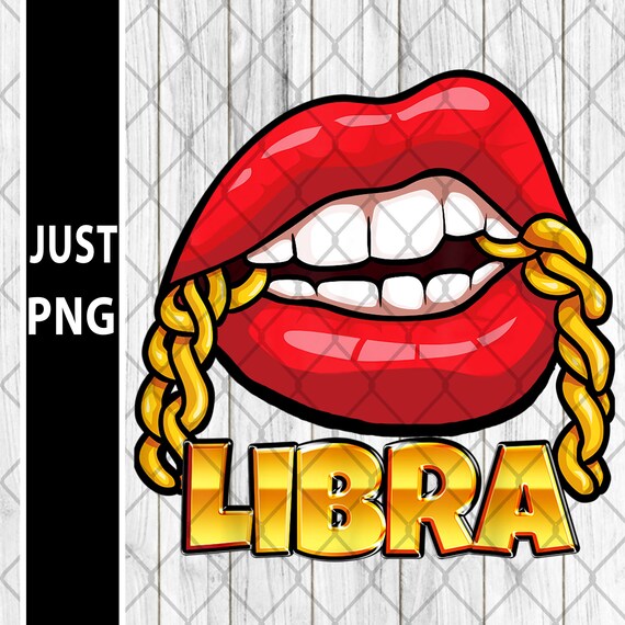 Juicy Lips Gold Chain Libra Zodiac Sign Png INSTANT DOWNLOAD | Etsy