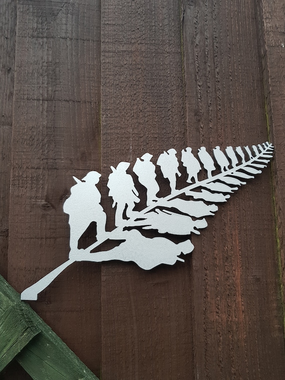 Metal Silver Fern Leaf Soldier Silhouette Desk or Garden | Etsy