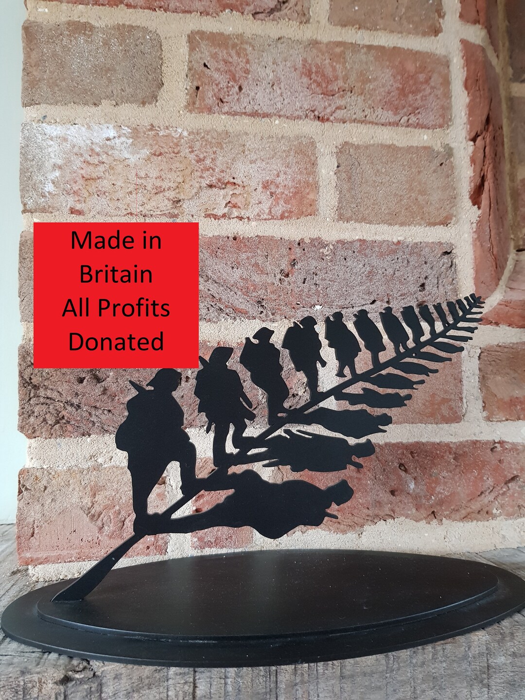 Metal Fern Leaf Feather Soldier Silhouette Desk Top or Garden Ornament ...