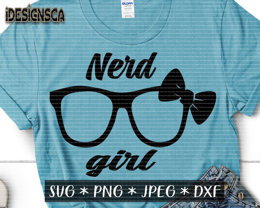 Nerd girl SVG PNG JPEG dxf descarga instantánea gafas | Etsy