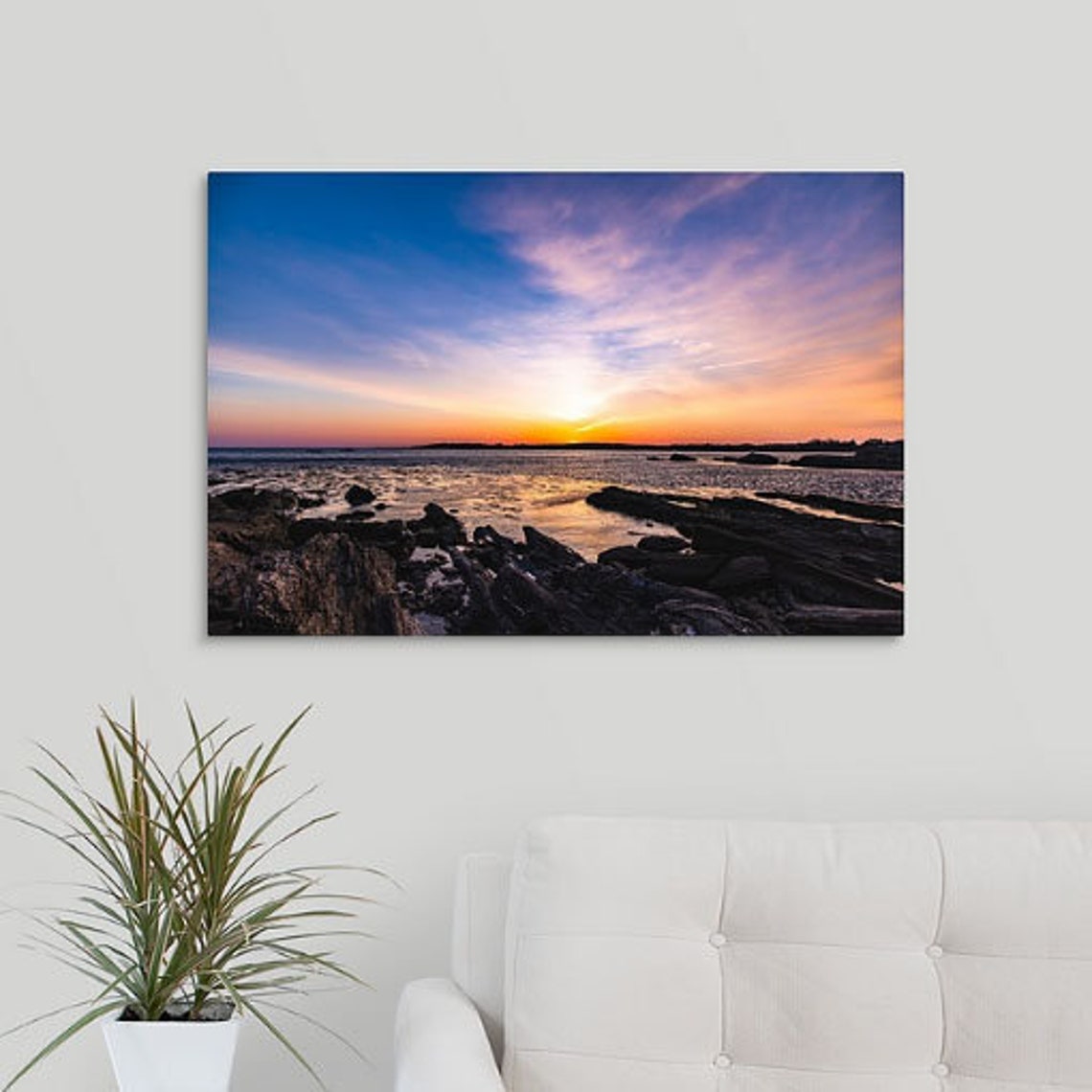 Kettle Cove Sunset in Cape Elizabeth Maine State Park Metal Print ...