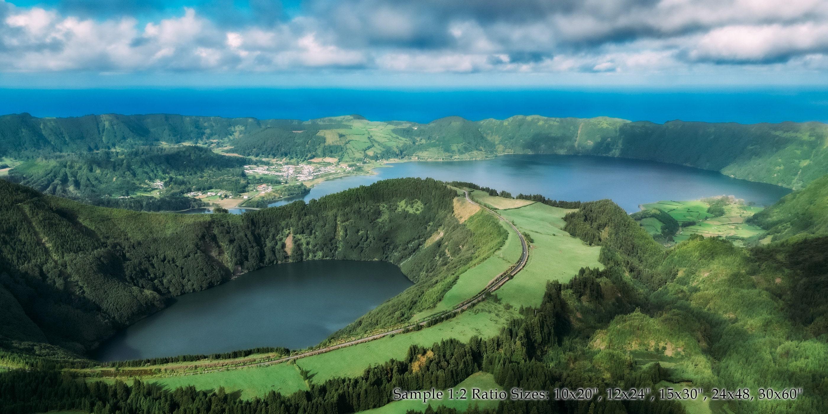 Sete Cidades Volcanic Crater and Town Ponta Delgada São Miguel Island ...
